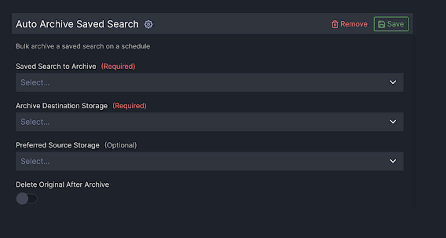 Auto Archive Saved Search - CineSys.io